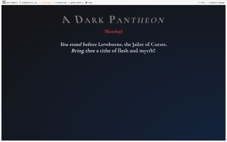 A Dark Pantheon ― Perchance Generator