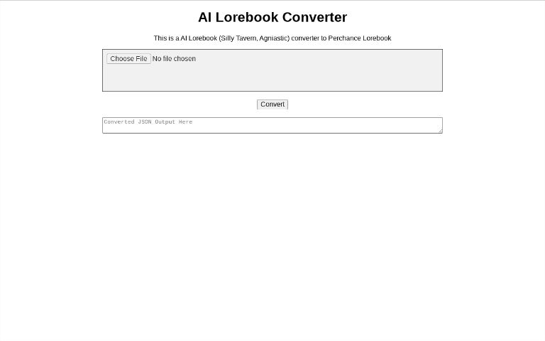 AI Lorebook Converter ― Perchance Generator