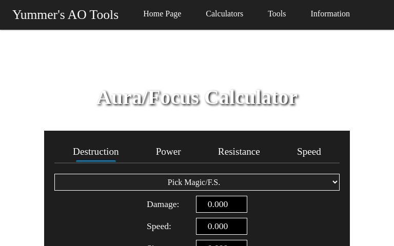 Aura/Focus Calculator ― Perchance Generator