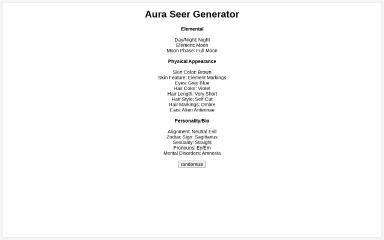 Aura Seer Generator