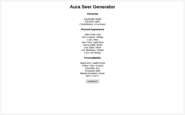 Aura Seer Generator