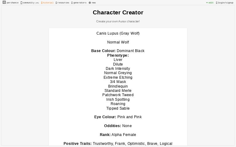 Character Creator ― Perchance Generator