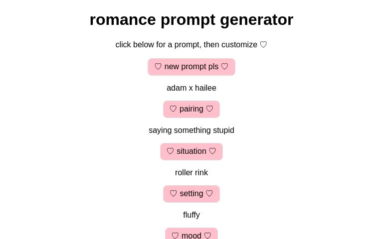 romance prompt generator