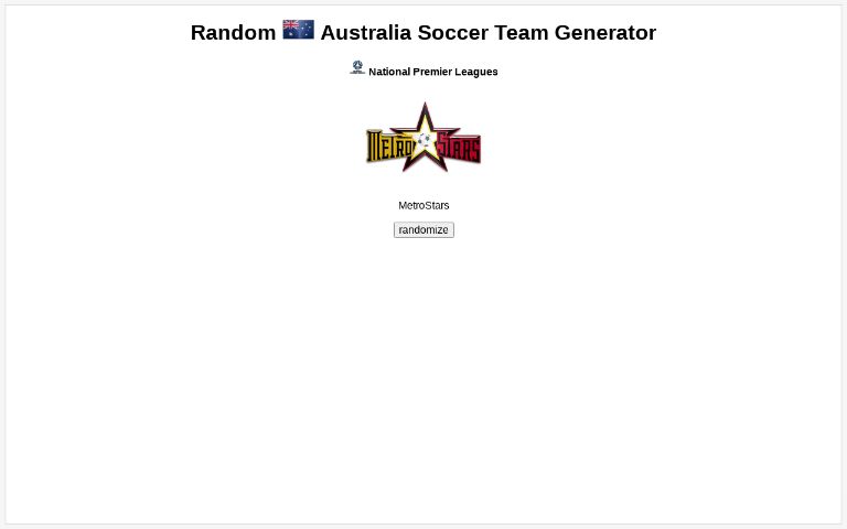 Random Australia Soccer Team Generator