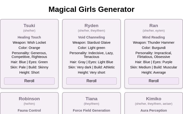 Magical Girls Generator