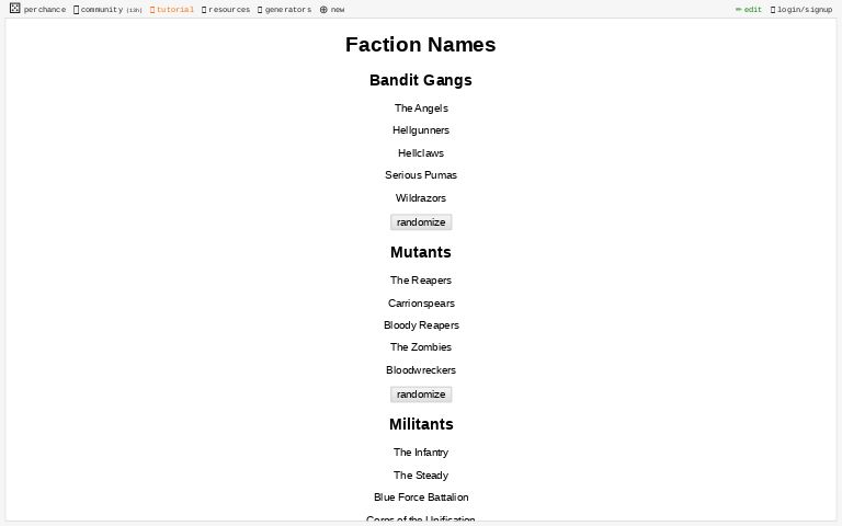 Faction Names ― Perchance Generator