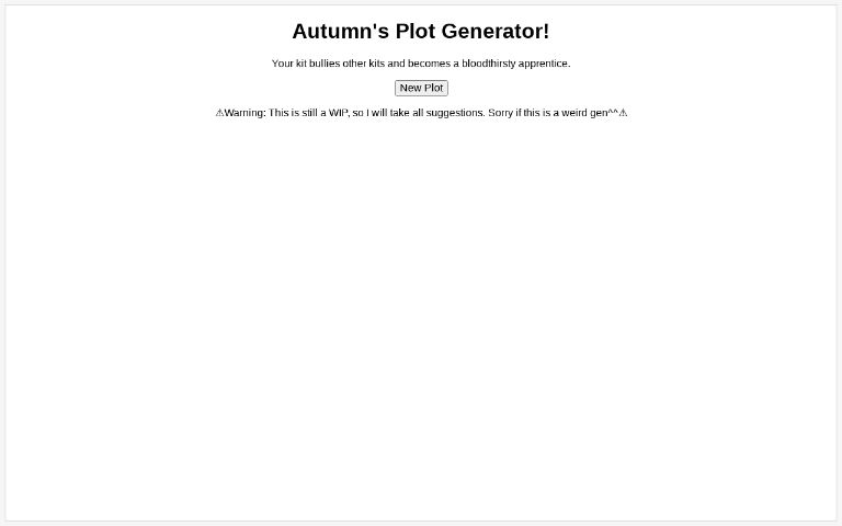Autumn's Plot Generator!