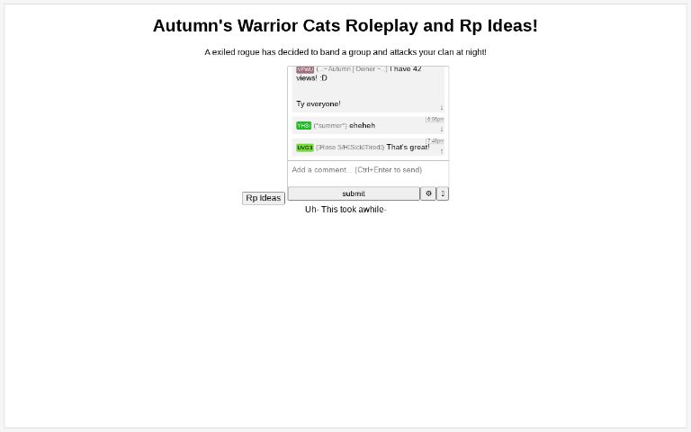 Autumn's Warrior Cats Roleplay and Rp Ideas!