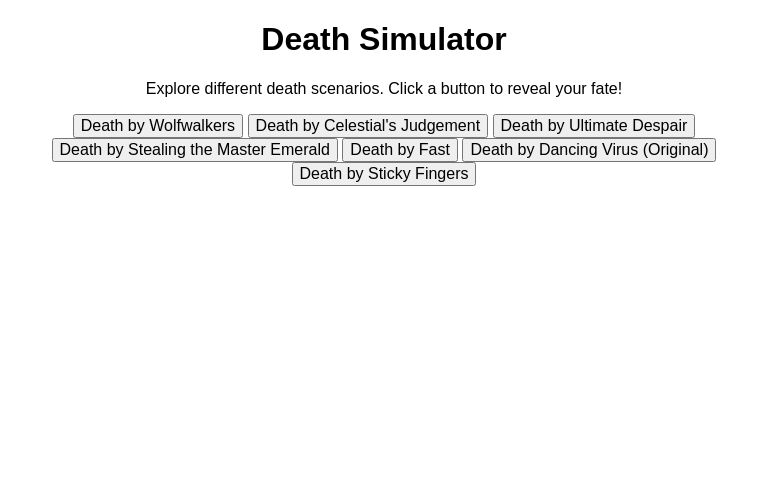 Death Simulator ― Perchance Generator