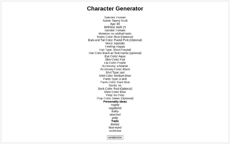 Character Generator