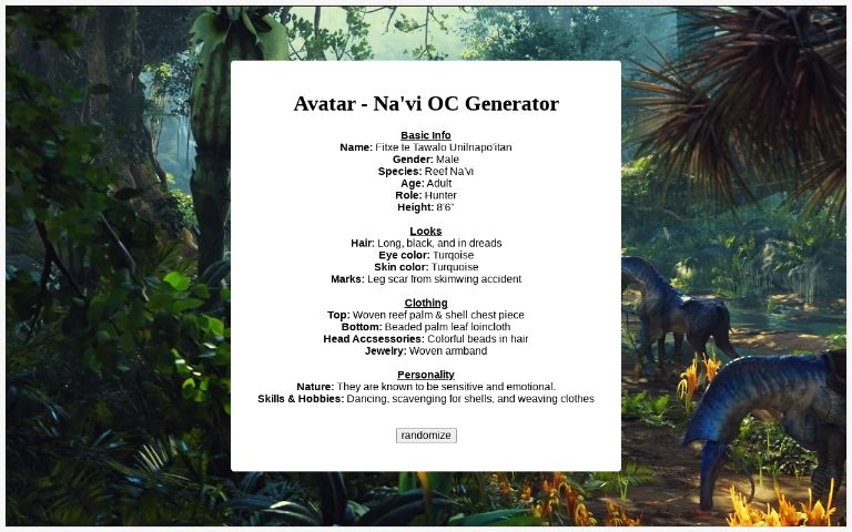Avatar - Na'vi OC Generator