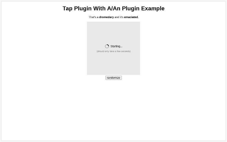Tap Plugin With A/An Plugin Example