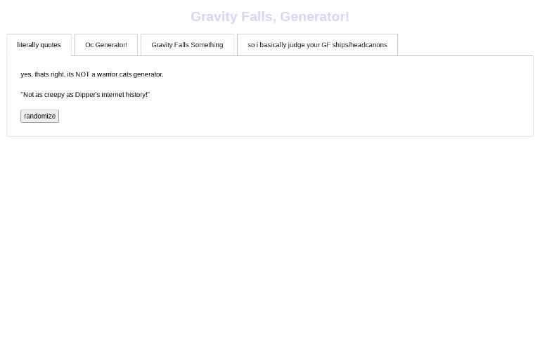 Gravity Falls Generator!