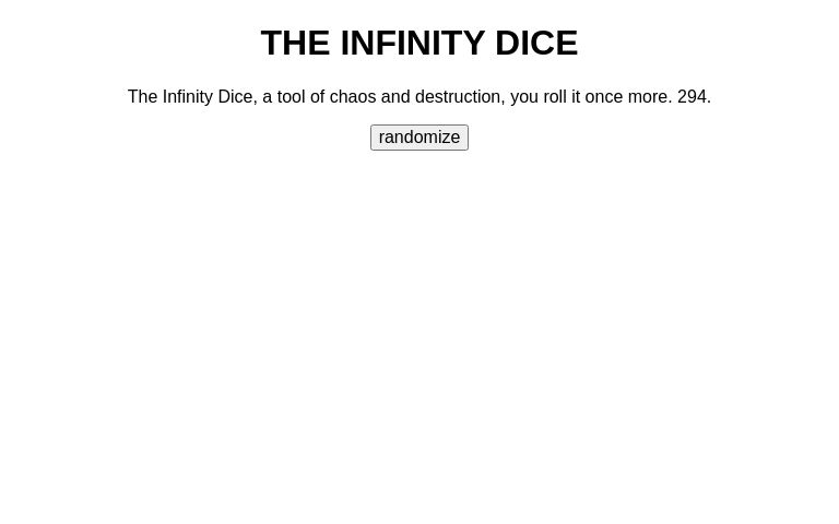 THE INFINITY DICE ― Perchance Generator