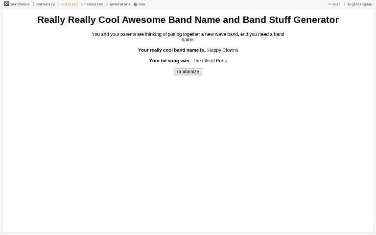 Really Really Cool Awesome Band Name and Band Stuff Generator
