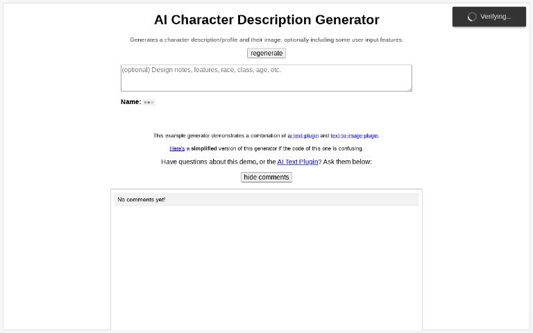 AI Character Description Generator