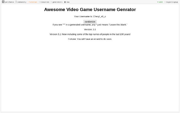 Awesome Video Game Username Genrator ― Perchance Generator