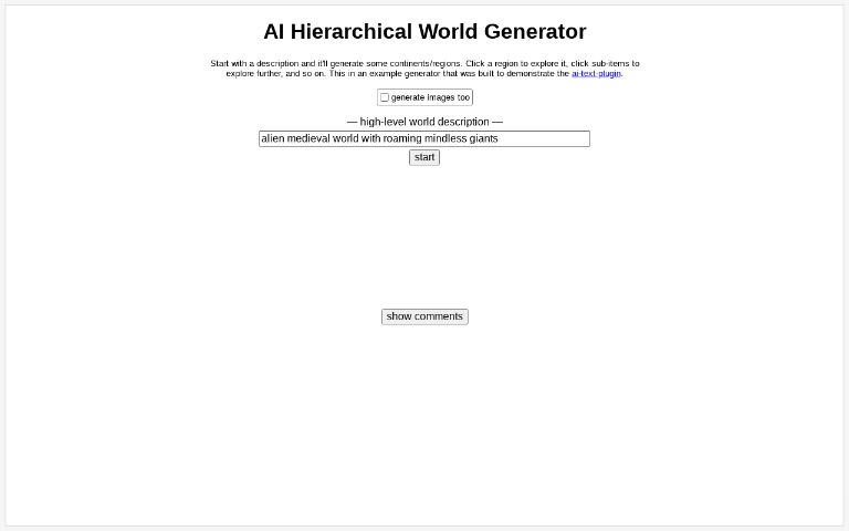 AI Hierarchical World Generator