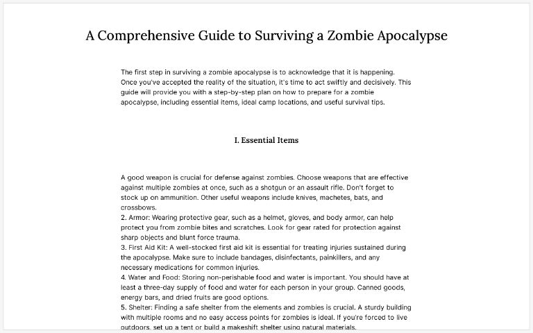 A Comprehensive Guide to Surviving a Zombie Apocalypse ― Perchance ...
