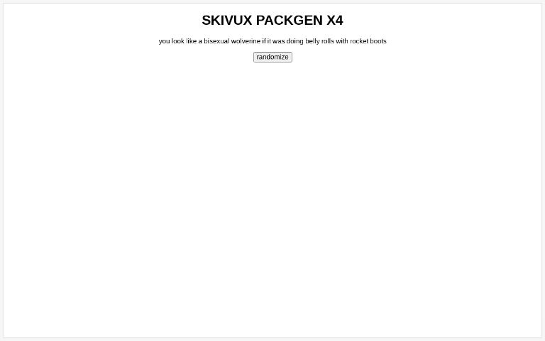 SKIVUX PACKGEN X4 ― Perchance Generator