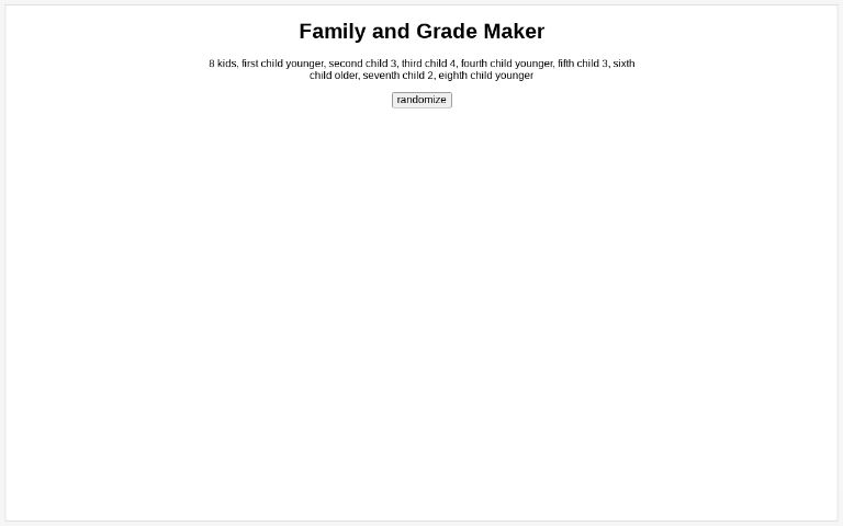 Family and Grade Maker ― Perchance Generator