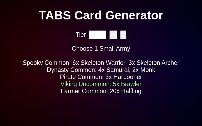 TABS Card Generator