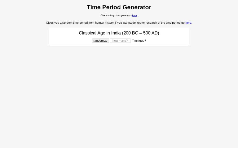 Time Period Generator