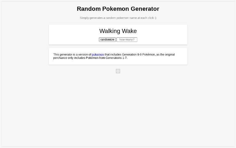 Random Pokemon Generator