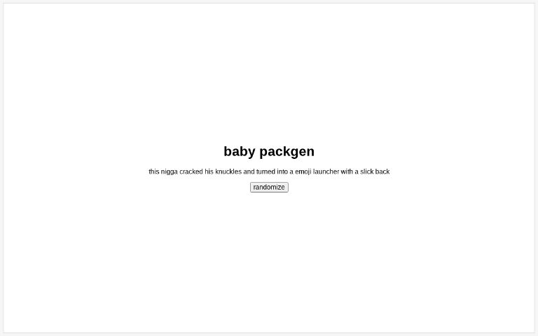 baby packgen ― Perchance Generator