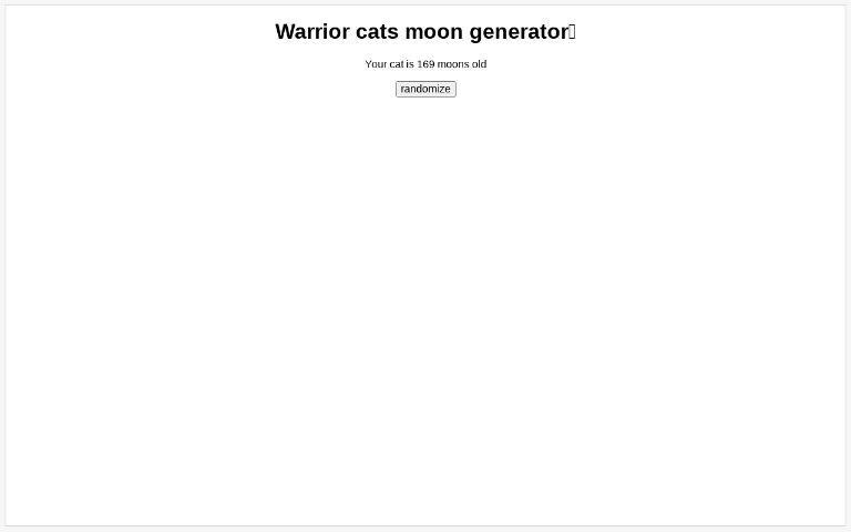 Warrior cats moon generator🌙