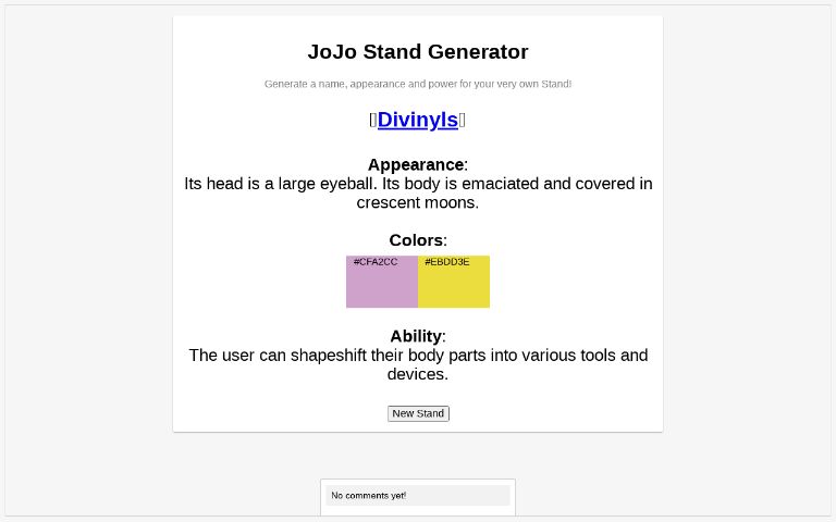 JoJo Stand Generator