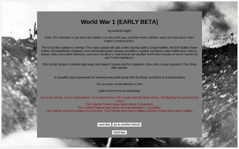 World War 1 (EARLY BETA) ― Perchance Generator