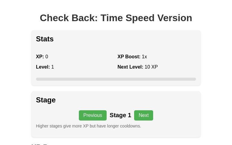 Check Back: Time Speed Version ― Perchance Generator
