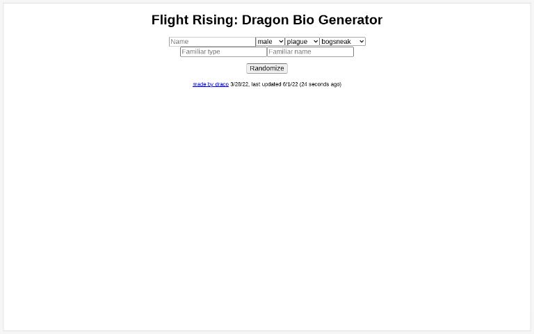 Flight Rising: Dragon Bio Generator