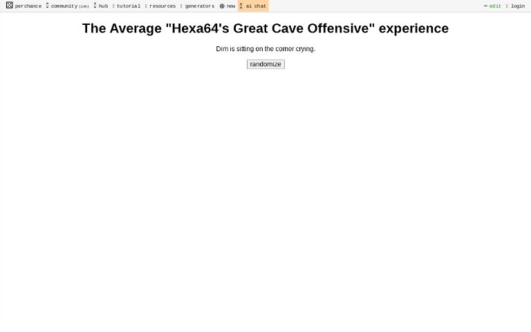The Average "Hexa64's Great Cave Offensive" experience ― Perchance ...