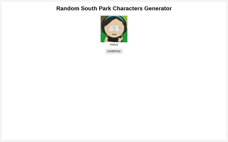 Random South Park Characters Generator