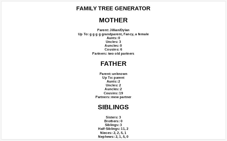 FAMILY TREE GENERATOR