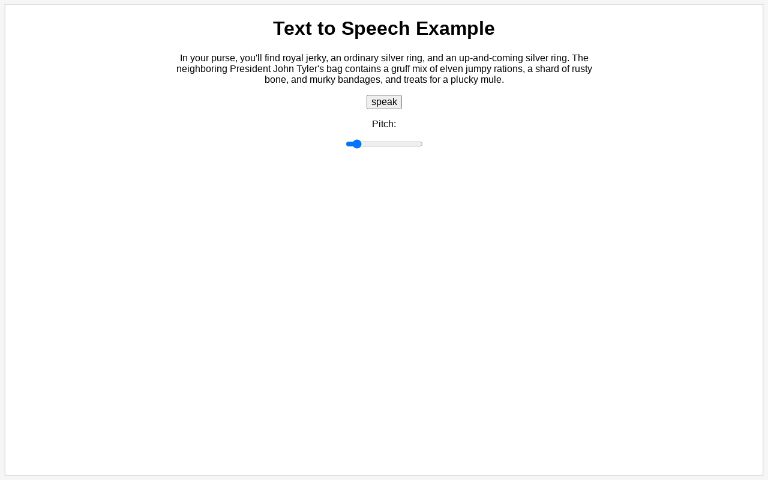 Text to Speech Example ― Perchance Generator