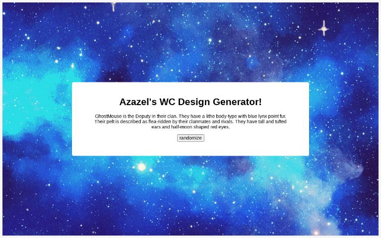 Azazel's WC Design Generator!