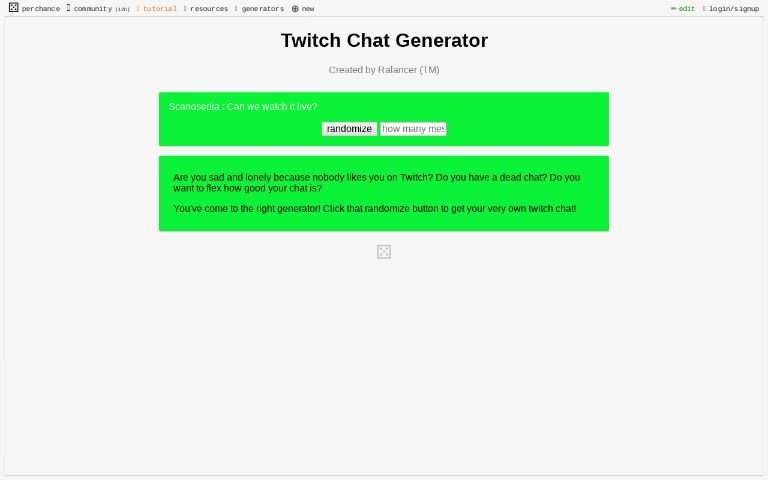 Twitch Chat Generator