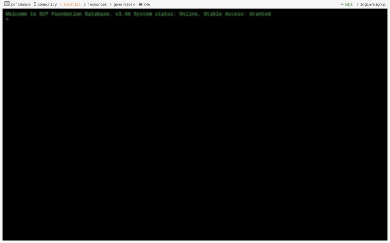 SCP ― Perchance Generator