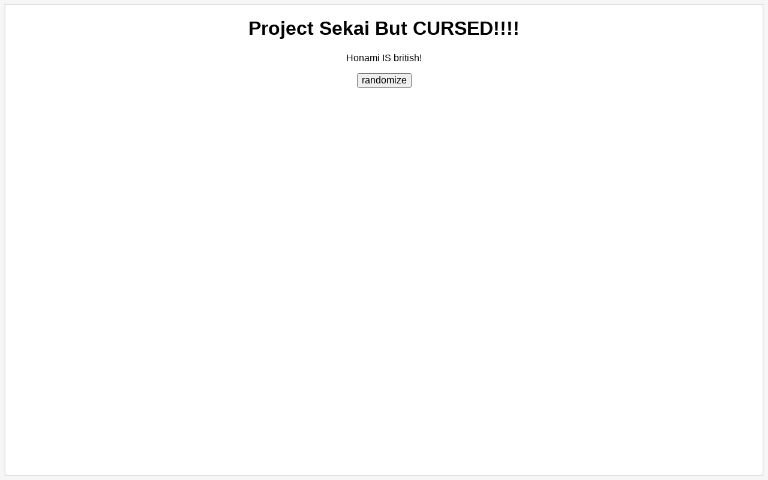 Project Sekai But CURSED!!!! ― Perchance Generator