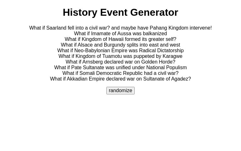 History Event Generator
