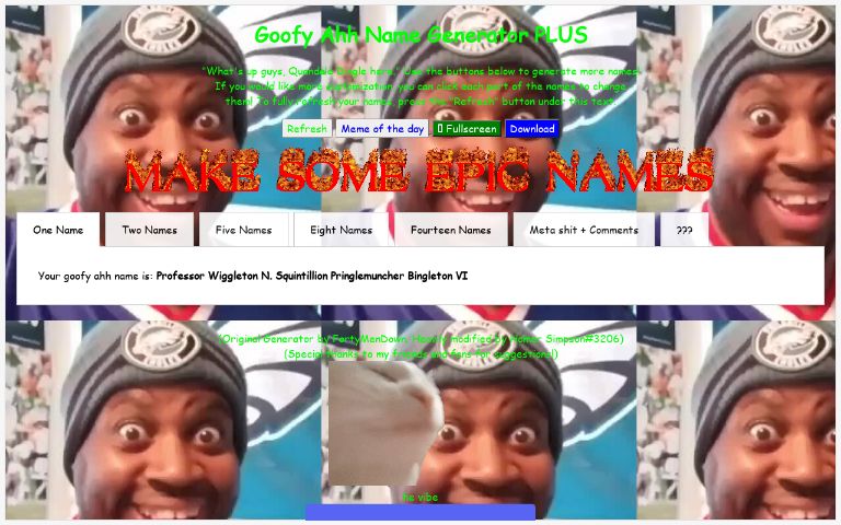 Goofy Ahh Name Generator PLUS