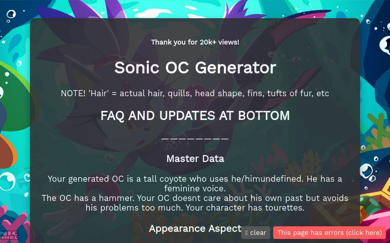 Sonic OC Generator