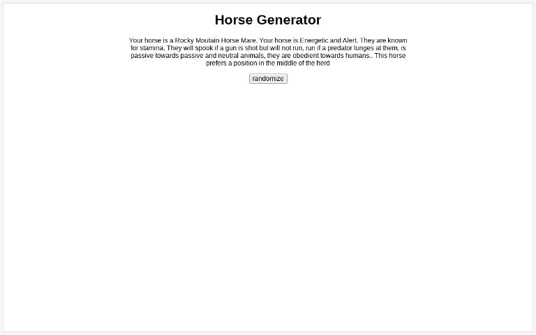 Horse Generator