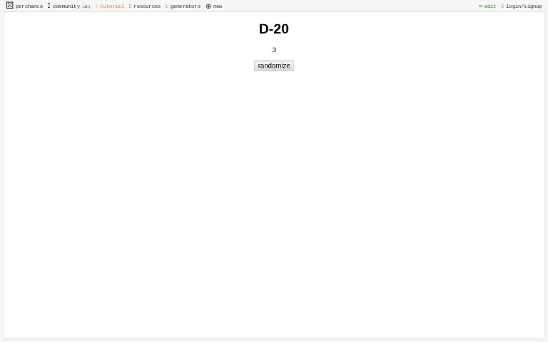 D-20 ― Perchance Generator