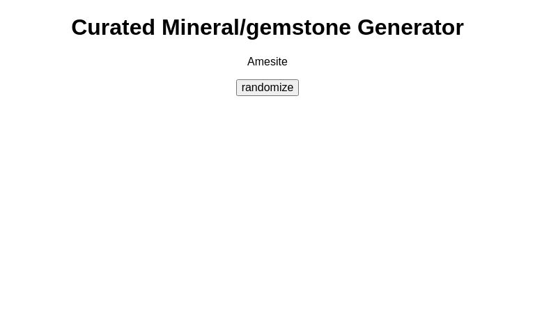 WIP Curated Mineral/gemstone Generator