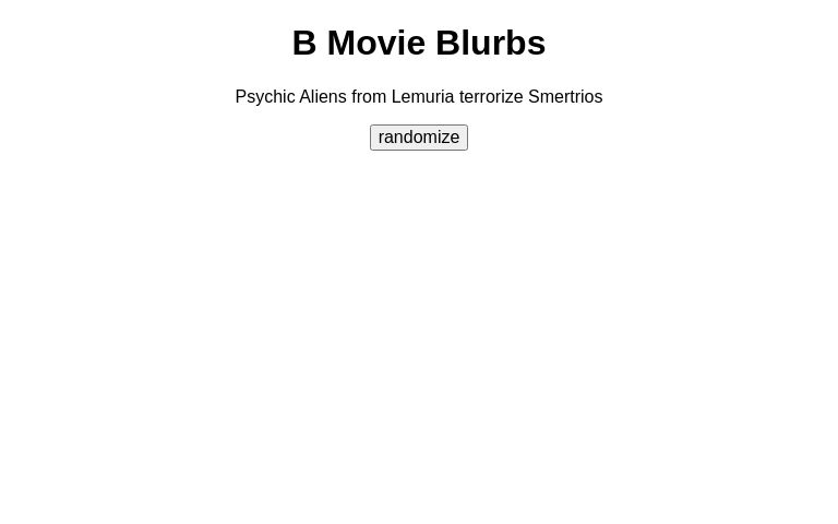 B Movie Blurbs ― Perchance Generator