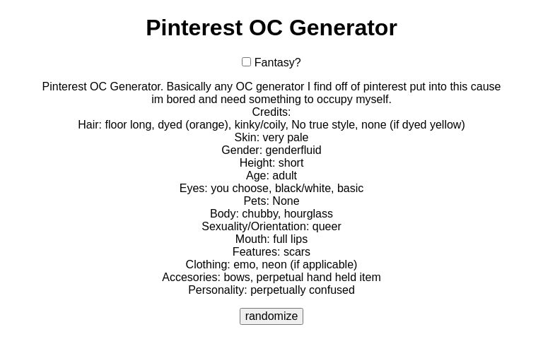 Pinterest OC Generator
